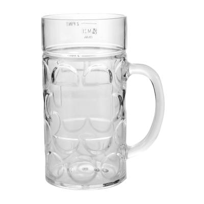China Christmas Gift Glass Beer Mug 500ml Large Handle Beer Cup for Summer BBQ Party Bar Home Drinking Fathers Day Gift for sale