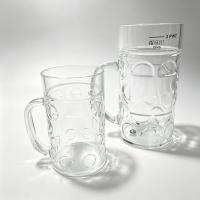 China Custom Logo Plastic Beer Mug with 500ML Capacity and Crystal-Clear Appearance for Bars and Events for sale