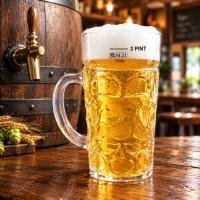 China Custom Logo Plastic Beer Mug with 500ML Capacity and Crystal-Clear Appearance for Bars and Events for sale