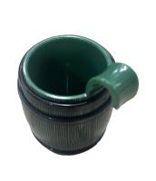 China PS Plastic Barrel Shot Glass Wood Pattern 25ml / 50ml Mini Shot Cup for Bar & Party for sale