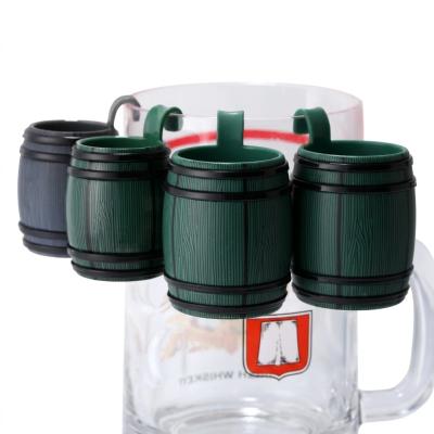 China PS Plastic Barrel Shot Glass Wood Pattern 25ml / 50ml Mini Shot Cup for Bar & Party for sale