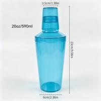 China 20oz Capacity Plastic Cocktail Shaker with Custom Logo Printing and Durable PS Plastic for sale
