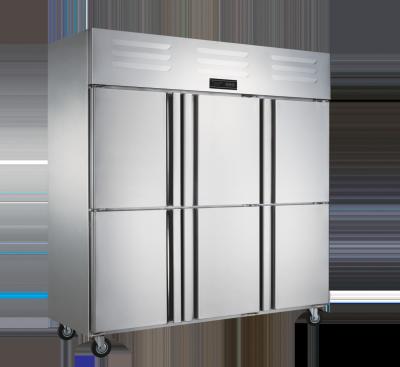 China Dual Compressor 6-Door Commercial Freezer 2080x760x1938mm with -18°C Temperature Range for sale
