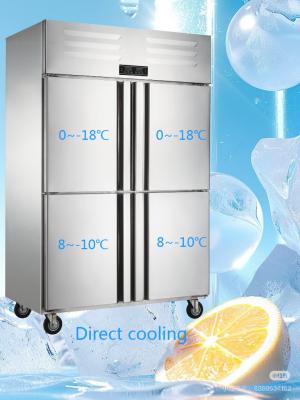 China 1000L 4-Door Commercial Upright Fridge Freezer with Dual Temperature Zones 1220×700×1938mm for sale