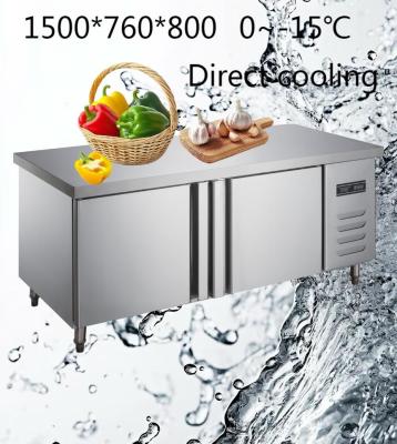 China Commercial Undercounter Freezer 1500x760x800mm Stainless Steel 0 to -15C for sale