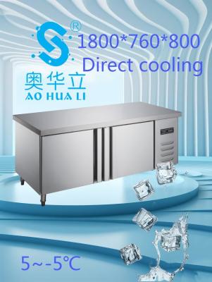 China 450L 2-Door Undercounter Commercial Freezer - 1800x760x800mm Stainless Steel Refrigeration Unit for sale