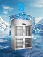 China 1000L 4-Door Glass Door Commercial Freezer - 1220x700x1938mm Stainless Steel Refrigeration Unit for sale
