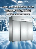 China D2.0L6 Six-Door Commercial Refrigerator Freezer - 2080mm × 760mm × 1980mm, Dual Compressor, -20°C to -10°C Range for sale