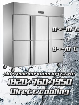 China 1600L 6-Door Commercial Freezer with -18°C Freezing and 1820mm Width for Restaurants for sale