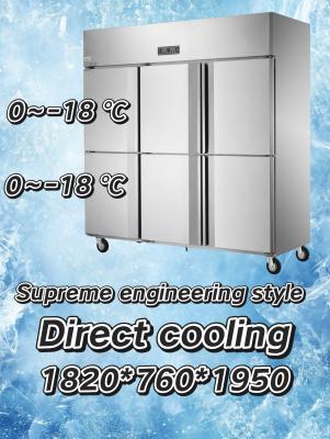 China Commercial 6-Door Upright Freezer 1820x760x1950mm with -18°C Temperature Range for Restaurants for sale