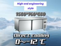 China 220V Commercial Upright Freezer with Workbench - D0.33L2G Model 1500×760×800mm 0 to -12°C Temperature Range for sale