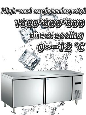 China Energy Saving Two Door Undercounter Freezer 1800x800x800mm Commercial Countertop Freezer for sale
