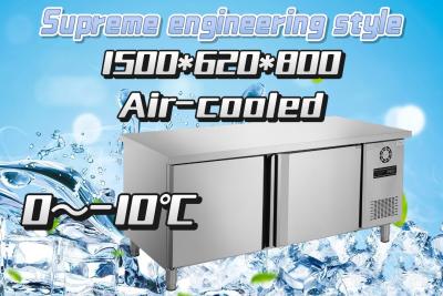 China D0.25L2 Undercounter Freezer with Workbench 1500x620x800mm 0 to -10°C Stainless Steel Commercial Refrigeration for sale
