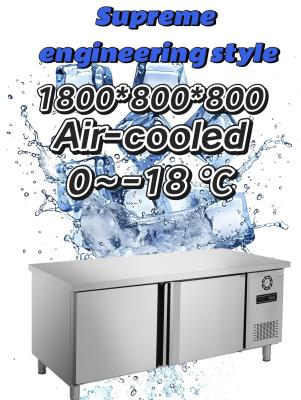 China 480L Commercial Counter Freezer with Work Surface - 300W Frostless Refrigeration 1800×800×800mm for sale