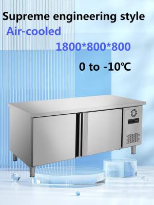 China Stainless Steel Two Door Undercounter Freezer with Workbench - 1800×800×800mm, 0 to -10°C Temperature Range for sale