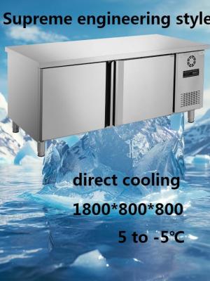 China Commercial 2-Door Freezer with Workstation 1800×800×800mm Temperature Range 5°C to -5°C D0.48L2 Model for sale
