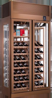 China HJG-1150A Two Door Air-Cooled Wine Cabinet 1200x600x2400mm with Fingerprint Resistant Stainless Steel for sale