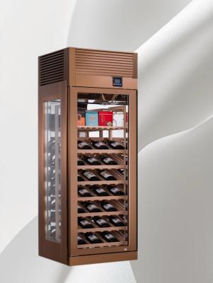 China HJG-650A Single Door Air-Cooled Wine Cabinet 600×600×2400mm with Fingerprint-Resistant Stainless Steel for sale