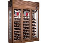 China HJG-1650A Three Door Air-Cooled Wine Cabinet 1800x600x2400mm with Fingerprint-Resistant Stainless Steel for sale