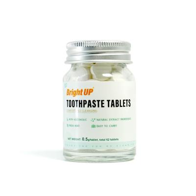 China Private Label Mint Flavor Chewable Toothpaste Tablet Teeth Whitening for sale