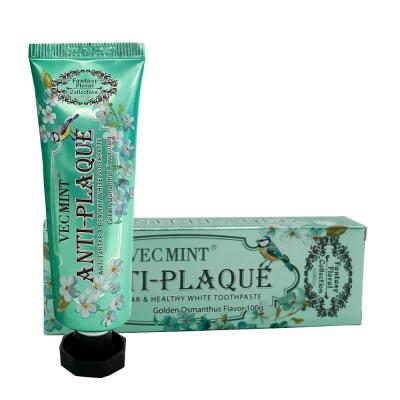 China Flower Flavor Aloe Vera Toothpaste 100g Tube Teeth Whitening Oral Care with LILY/ROSE/Osmanthus. for sale