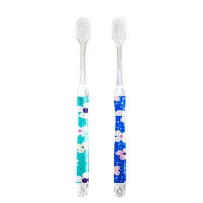 China Factory Direct Sale Low Price High Quality Crystal Transparent Colorful Adult Toothbrush Custom Soft Toothbrush for sale
