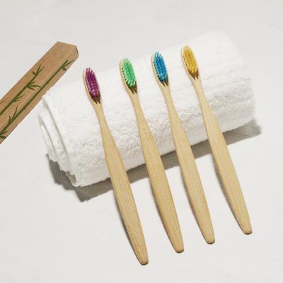 China Oral Care Colorful Bamboo Charcoal Toothbrush Green Plastic Free OEM for sale