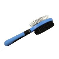 China Dog Double Sided Pet Comb For Grooming Rubber Shedding Pet Grooming Dual Sided Comb 206mmx57mmx57mm for sale