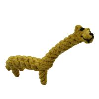 China Giraffe Cotton Rope Dog Toy For Puppy Aggressive Chewers Yellow Chewing Cute 15cm 110g for sale