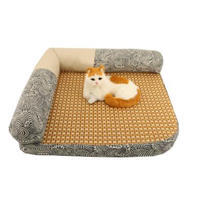 China 20 Inch 19 Inch Sweety Comfortable Pet Bed Summer Rattan Mat Clean Hygienic for sale
