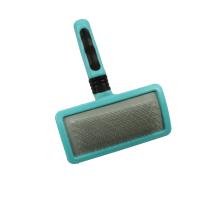 China Anti-Static Dog Pet Self Cleaning Needle Comb Brush Square Head 175x125x40mm for sale