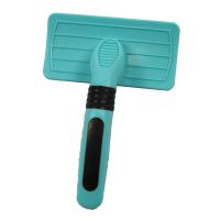 China Anti-Static Dog Pet Self Cleaning Needle Comb Brush Square Head 175x125x40mm for sale