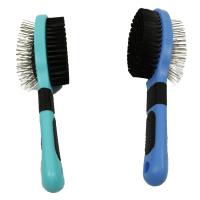 China Large Pet Rubber Deshedding Brush For Dogs Cats Grooming Double Sided Flea Comb 206x57x57mm for sale