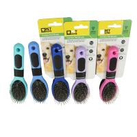China Large Pet Rubber Deshedding Brush For Dogs Cats Grooming Double Sided Flea Comb 206x57x57mm for sale