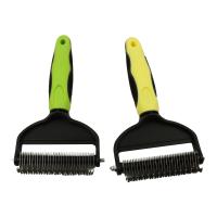 China Double Sided Pet Comb Brush Deshedding Tools For Dogs Dense Treatments Open Knot Comb 189x108x26mm for sale