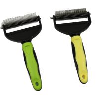 China Double Sided Pet Comb Brush Deshedding Tools For Dogs Dense Treatments Open Knot Comb 189x108x26mm for sale