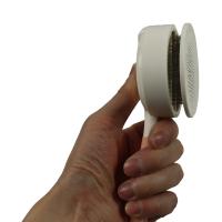China Cat Shedding Brush Automatic Pet Comb Brush Metal One Click Self Cleaning  117g for sale