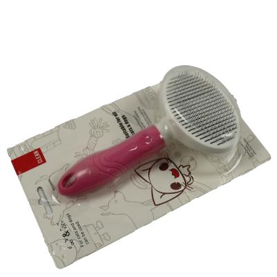 China Fine Needle Antibacterial Pet Comb Brush Self Cleaning Slicker Brush For Cats Dogs Hair 171g for sale