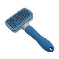 China Steel Safe Dematting Pet Comb Brush Grooming Long Pin Self Cleaning For Cats for sale