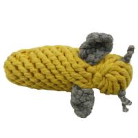 China Bumble Busy Small Bee Dog Toy Woven Cotton Rope Teeth Cleaning Bite Resistant Molar 17cm for sale