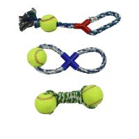 China 4 Inch Rope Tennis Ball Dog Toy Diy Chew Durable Pet Toys For Cats Interactive 30x20cm for sale
