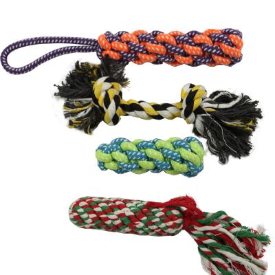 China Indestructible Durable Pet Toys Eco Friendly Handmade Cotton Toothbrush 50cm for sale