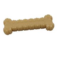China No Stuffing Durable Pet Toys Grinding Hard Rubber Dog Bone Tooth Grinding Peanut Flavor for sale