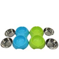 China Dog Cat Cute Pet Bowl Dish Stainless Steel Double Self Cleaning Water Bowl 700 Ml 750ml for sale