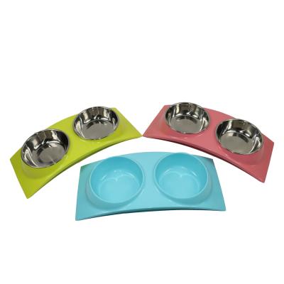 China Cute Pet Food Bowls For Cats Stainless Steel Dog Bowls Non Slip Teddy Bichon Puzzle Puppy 8 Inch 9 Inch for sale