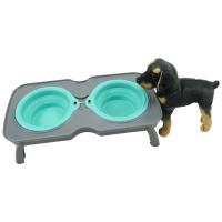 China Elevated Personalised Double Dog Bowls Dish 4l 5l Cute Cat Feeding Bowls 428x220x38mm for sale