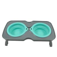 China Elevated Personalised Double Dog Bowls Dish 4l 5l Cute Cat Feeding Bowls 428x220x38mm for sale