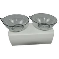 China Non Slip 2 Double Cat Food Bowl Plastic Lovely Cat Ear Shaped  Bevel Water Neck Protection 11