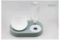 China Non Slip 2 Double Cat Food Bowl Plastic Lovely Cat Ear Shaped  Bevel Water Neck Protection 11