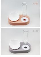 China Non Slip 2 Double Cat Food Bowl Plastic Lovely Cat Ear Shaped  Bevel Water Neck Protection 11